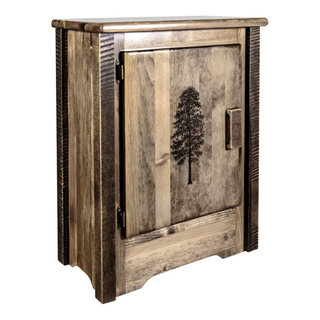 Montana Woodworks Homestead Hand-Crafted Wood Accent Cabinet in Brown ...