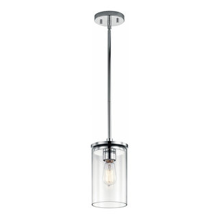 1 Light Contemporary Minimalist Mini Pendant Light Fixture Clear Glass ...