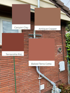 Paint color for exterior electrical panel and conduit on brick wall