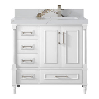 Aberdeen Bath Vanity, 36" Right Offset - Traditional - Bathroom ...