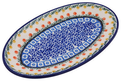 Polish Pottery 8" Stoneware Platter Hand-Decorated Design ...