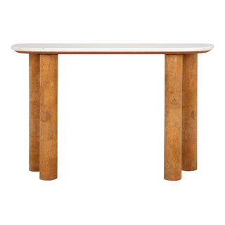 Safavieh Couture Marilynn Cork Console Table, White/Cork - Transitional ...