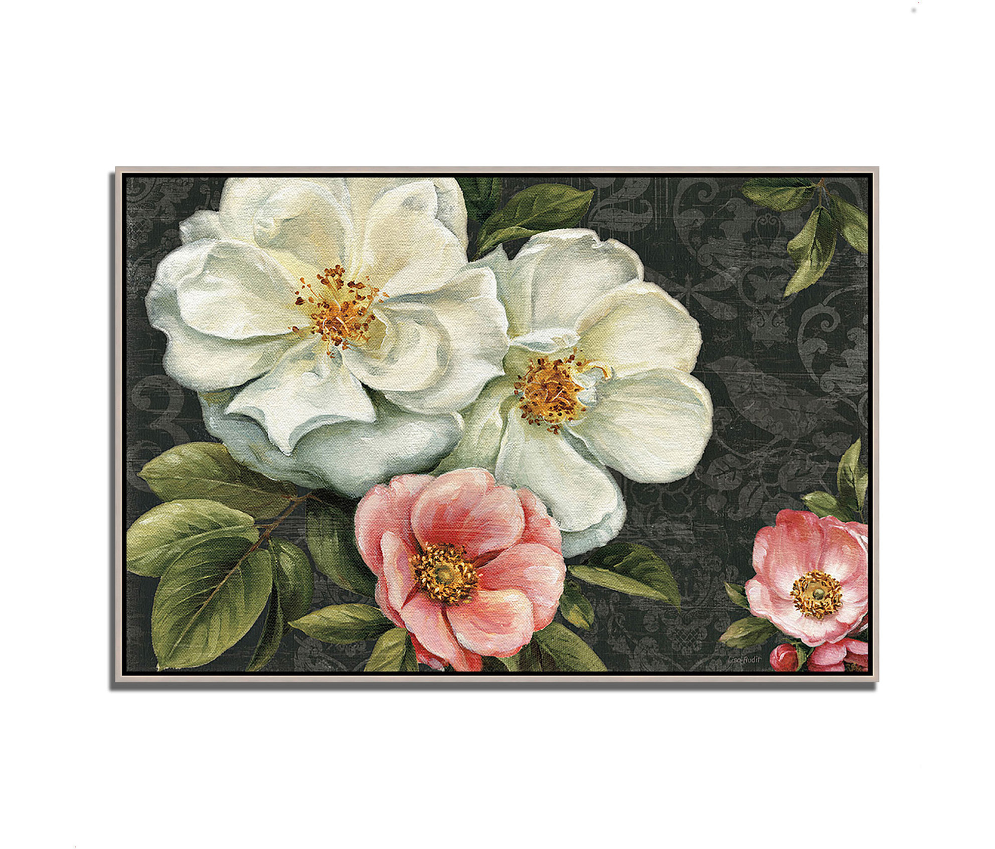 "Floral Damask I " By Lisa Audit, Giclee Print On Gallery Canvas, Ready ...