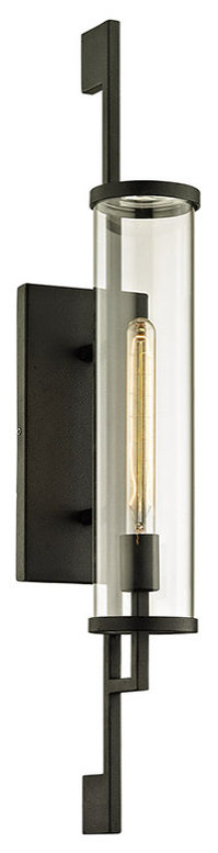 Baxter 1 Light Outdoor Wall Light, Forged Iron - Transitional - Outdoor ...