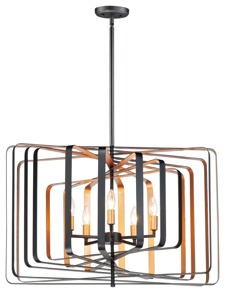 Maxim Radial 5-Light Pendant 28677BKGLD - Black / Gold - Transitional ...