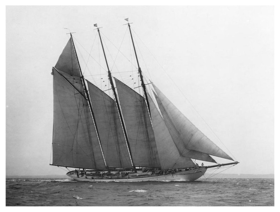 "The Schooner Karina at Sail, 1919" Digital Paper Print by Edwin Levick ...