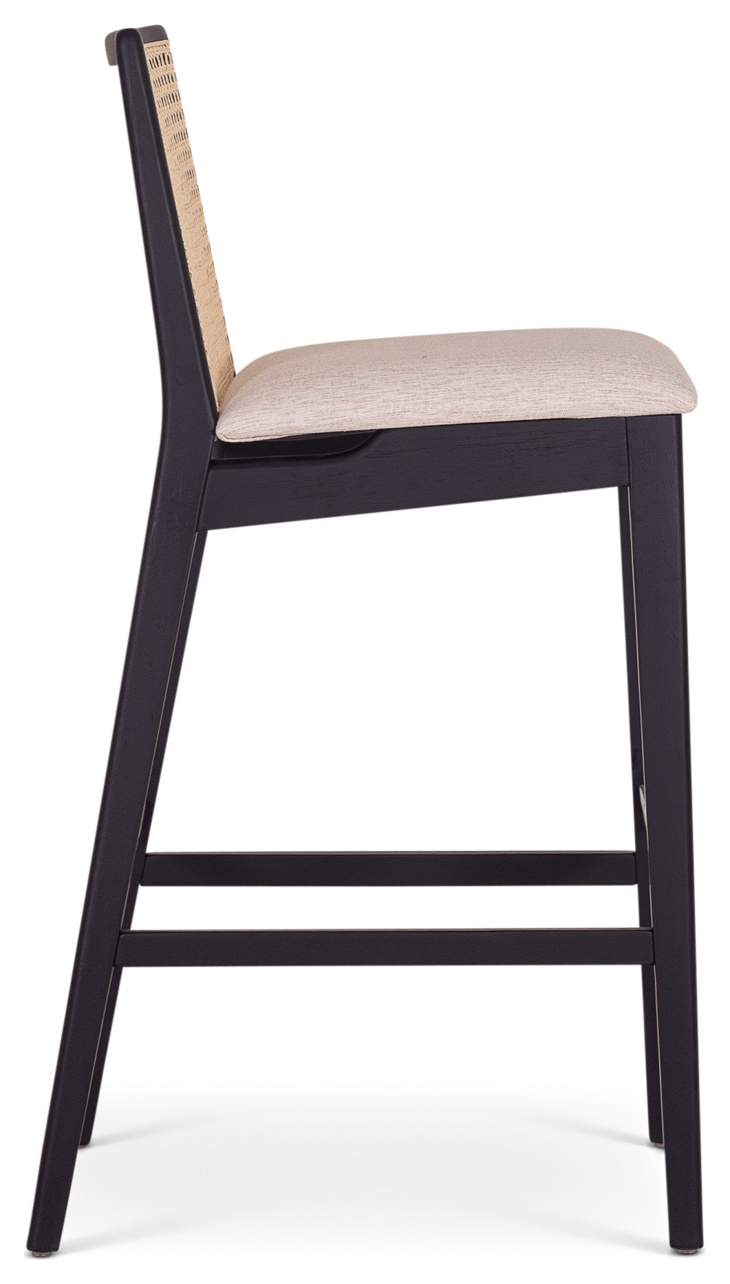 Modern Brazilian Nardia, Cane Bar Stool, Medley Ivory, Ebano Frame, Natural Cane - Modern - Bar ...