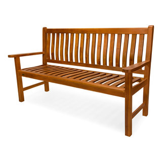 Teak Wave Bench - Traditional - Outdoor Benches - by All Things Cedar ...