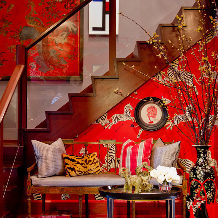75 Eclectic Entryway with Red Walls Ideas You'll Love - December, 2025 ...