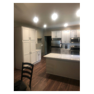 Modern Kitchen Remodel Done in a Morning Dew Color - Modern - Kitchen ...