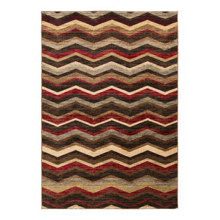 Surya RLY-5064 Riley Area Rug, 5'3' x 7'6', Burgundy/Black ...