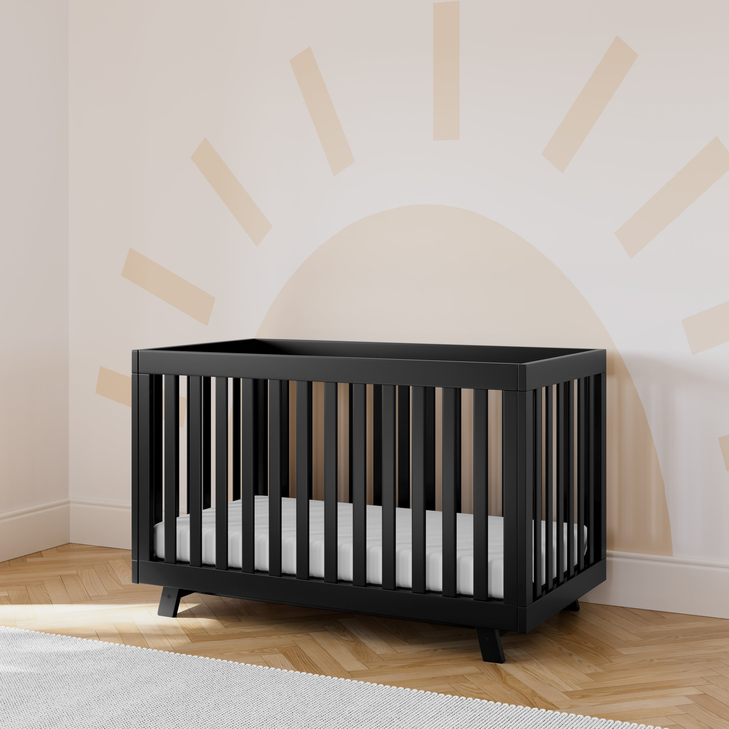 Storkcraft Beckett 3-in-1 Convertible Crib, Black, Converts to Toddler ...