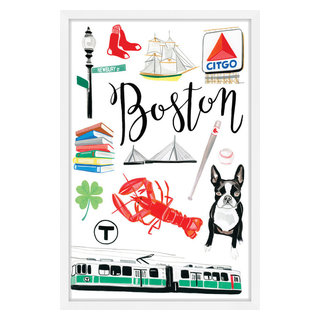 "Boston Icons" Framed Painting Print, 12x18 - Contemporary - Prints And ...