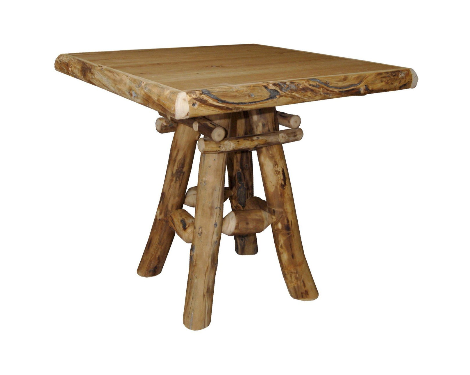 Rustic Aspen Log Pub Table, Bar Height - Rustic - Indoor Pub And Bistro ...