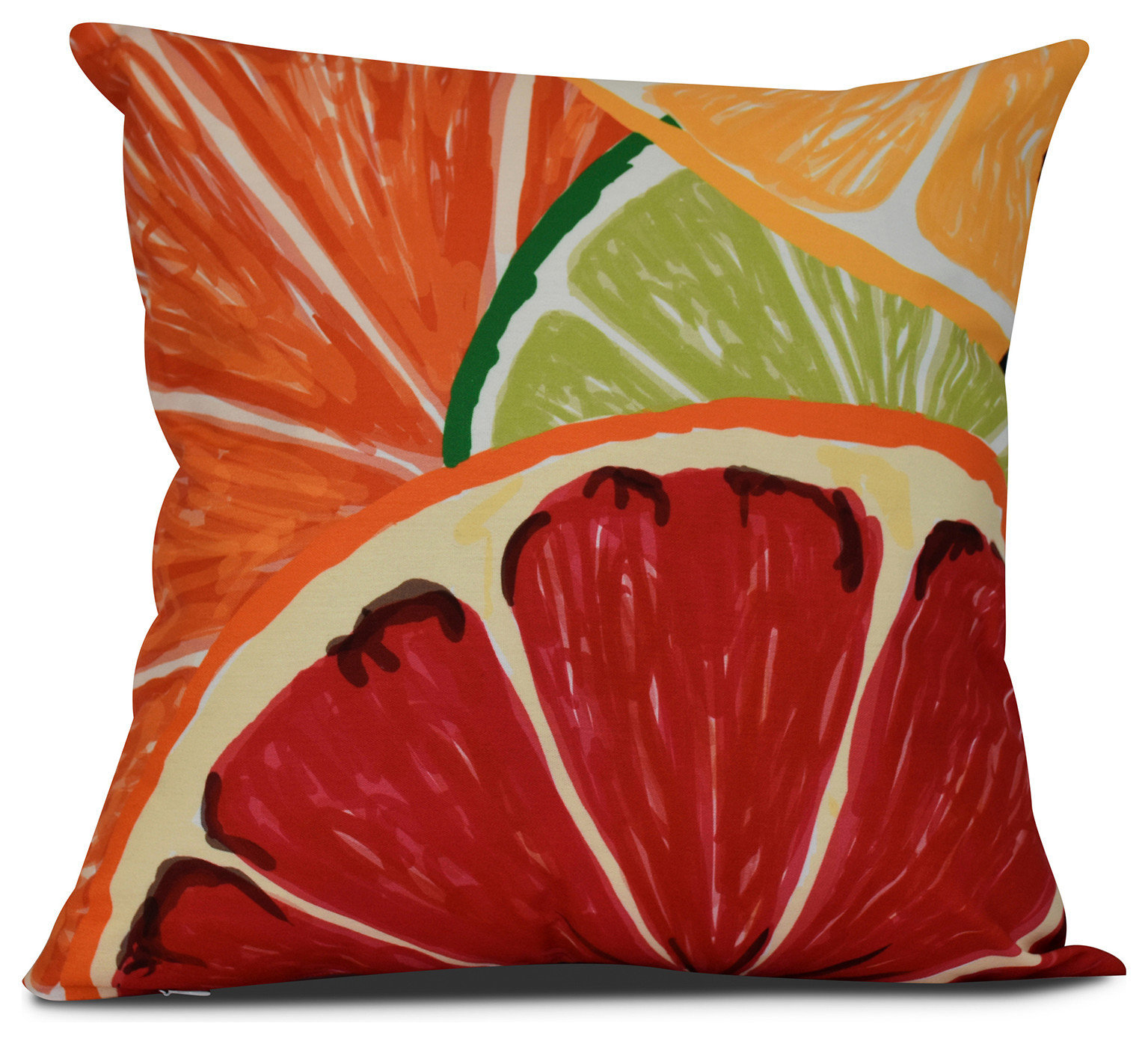 16x16", Lemonade, Geometric Print Outdoor Pillow, Orange, 16"x16 ...