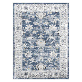 Surya Jolie JLO-2317 63 x 87" Rectangle Fabric Rug in Dark Blue/Gray ...