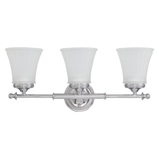 Teller 3 Light - Vanity Fixture With Frosted Etched Glass - Traditional ...