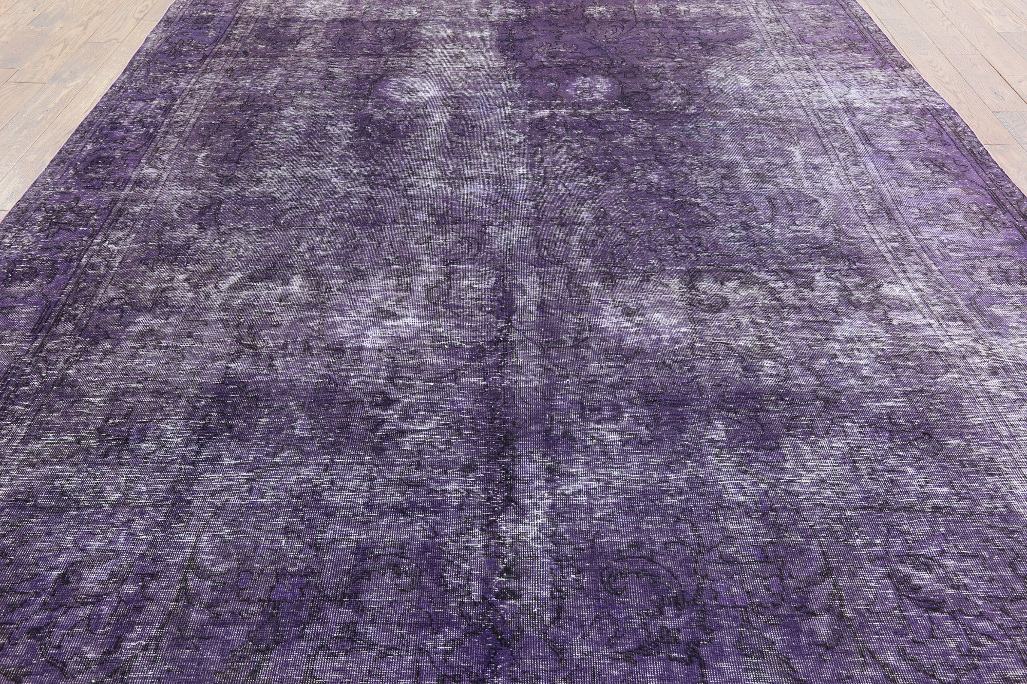 9x12 Purple Oriental Overdyed Hand Knotted Area Rug, P4108, 9'1"x12'2 ...
