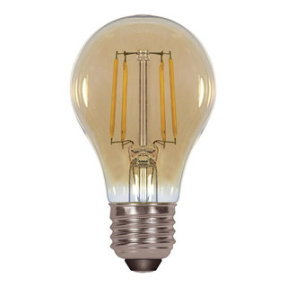 4.5W A19 LED Amber Medium Base 2000K 380L 120V - Traditional - Led ...