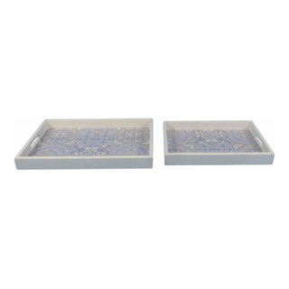 Modern Set of Two Aesthetic Trays, White - Contemporary - Serving Trays ...