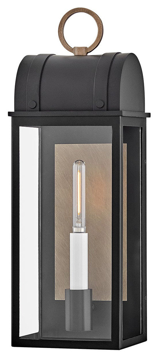 Hinkley 10660BK-BU Campbell Medium Wall Mount Lantern - Transitional - Outdoor Wall Lights And ...