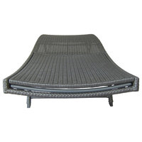 GDF Studio Arthur Outdoor Wicker Chaise Lounge, Gray - Tropical ...