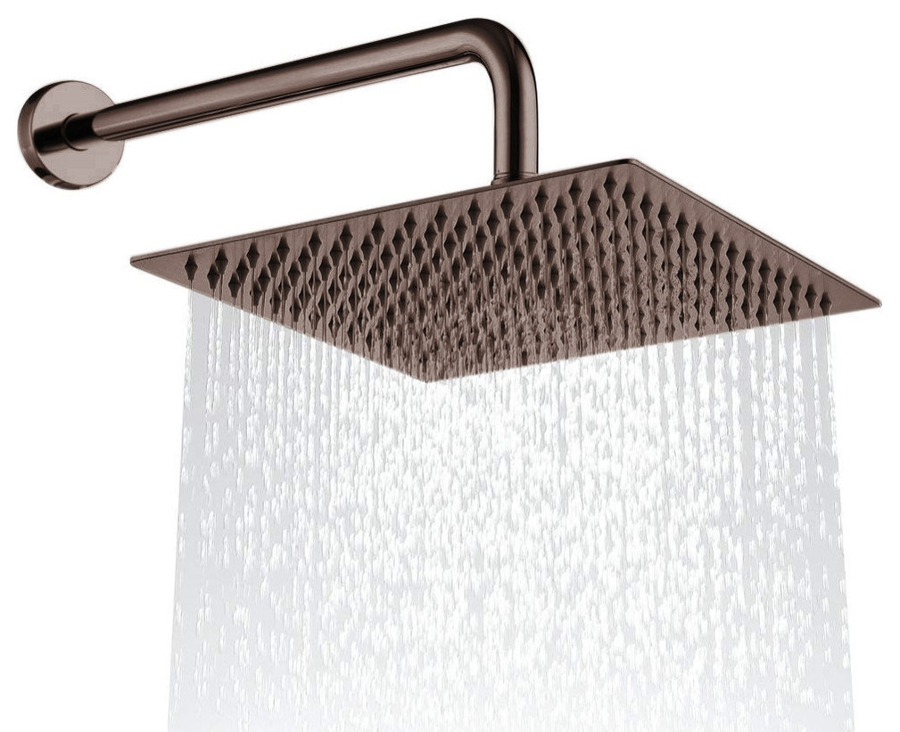 Light Oil Rubbed Bronze Thin Square Rainfall Shower Head, 10 ...