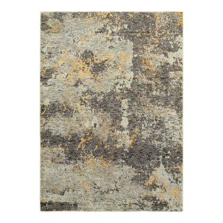 Evolution 8025B Gray/Gold Rug, Rectangle 6'7"x9'6" - Contemporary ...