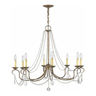 Traditional Eight Light Chandelier-Hand Applied Venetian Golden Bronze ...