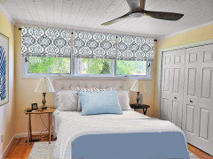 Window Treatment Advice: High Windows Above Bed (Guest Room)