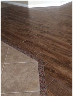 new hardwood matching old tile