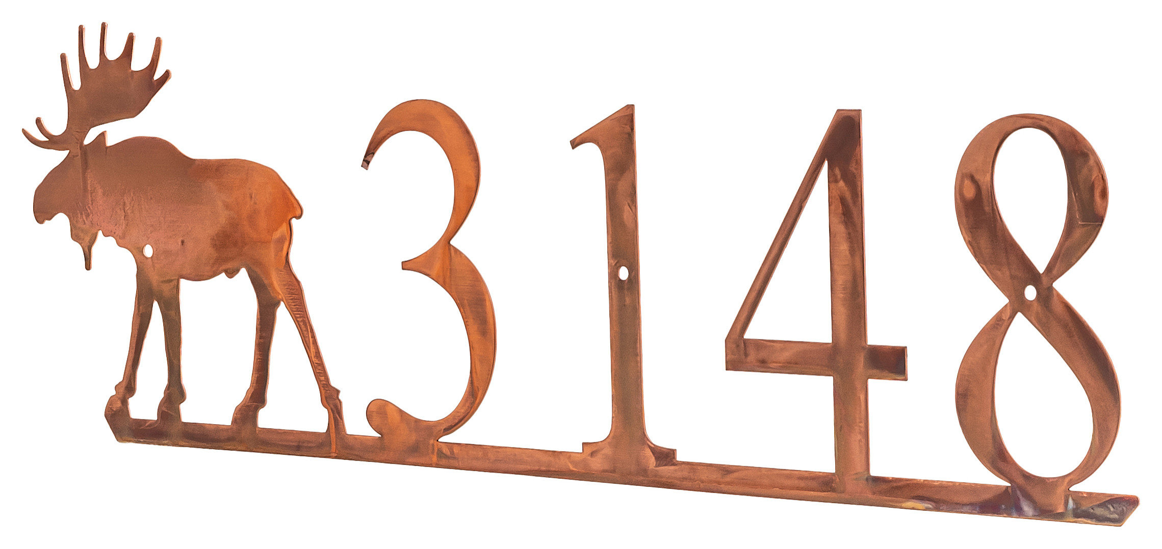24" Wide Moose Personalized Sign - Rustic - House Numbers - by Meyda ...