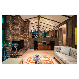 Frank Lloyd Wright Inspired House - Modern - Family Room - Cincinnati ...