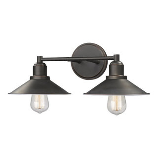 2 Light Vanity Light Fixture in Utilitarian Style - 18 Inches Wide by 9 ...