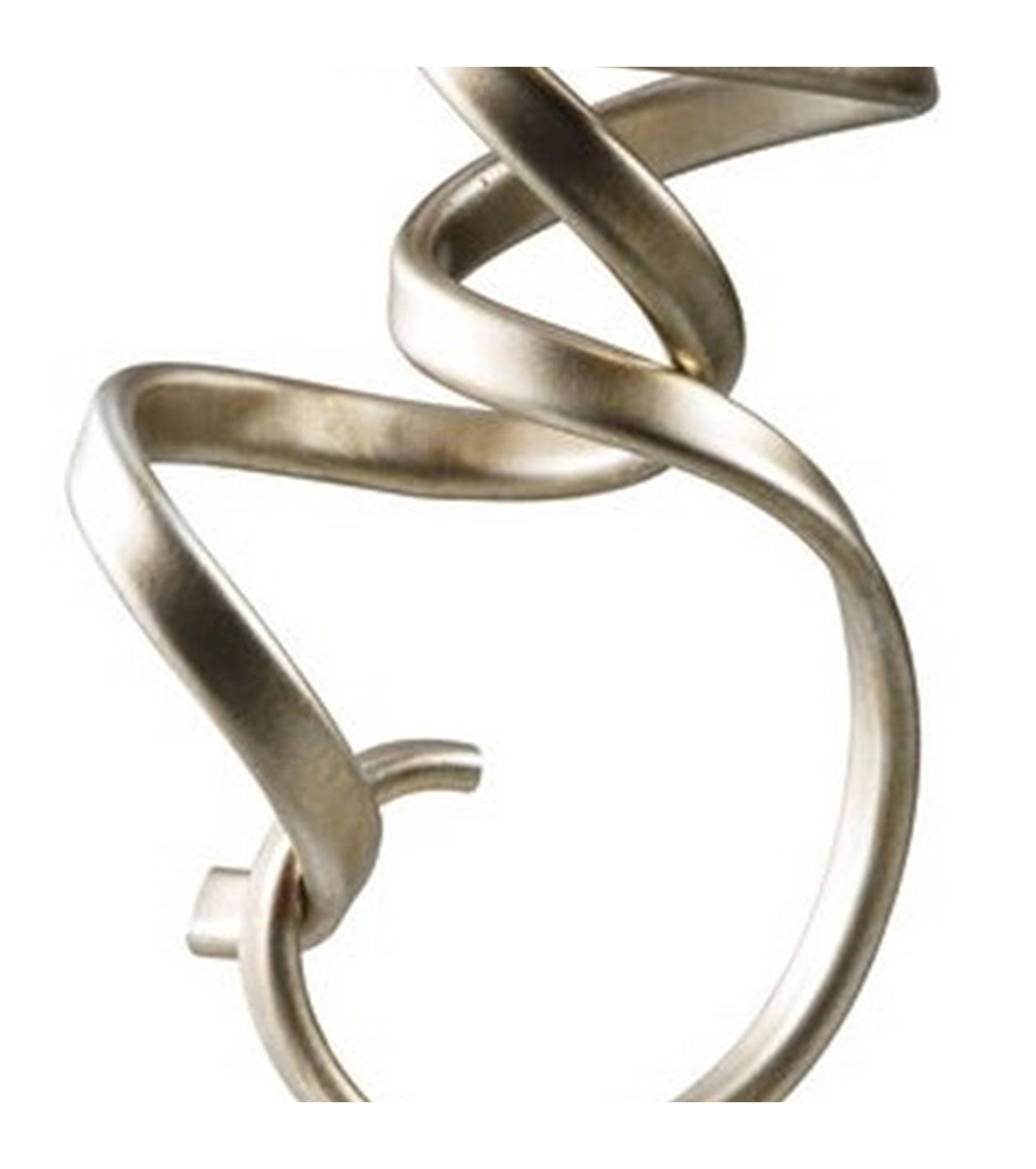 Twisted Scrolled Metal Sculpture with Marble Base, Champagne Gold and ...