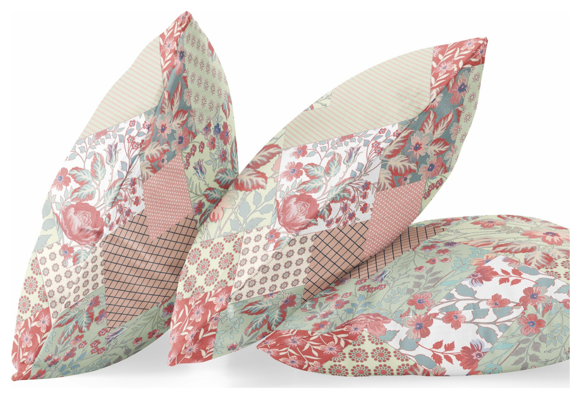 16" Red White Floral Suede Throw Pillow - Contemporary - Decorative ...