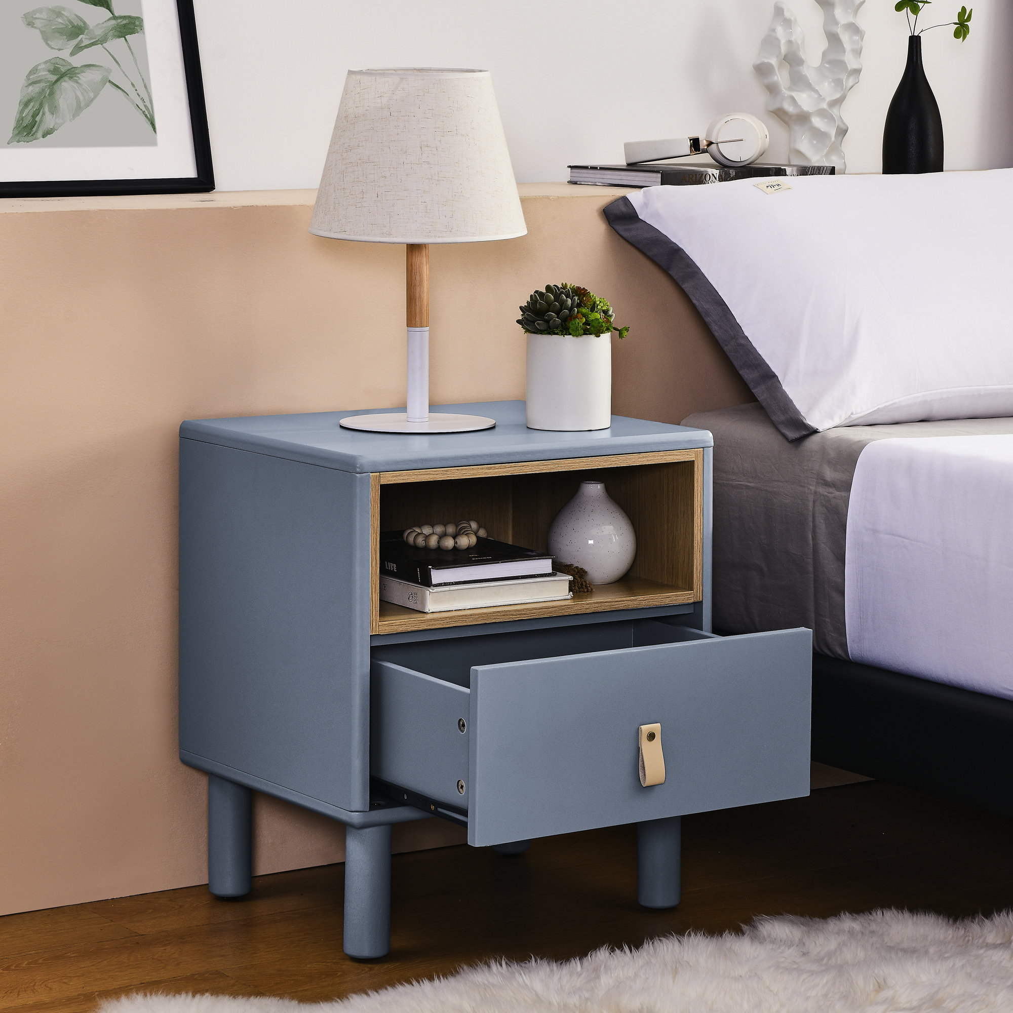 TATEUS Single drawer bedside table, modern style bedside table ...
