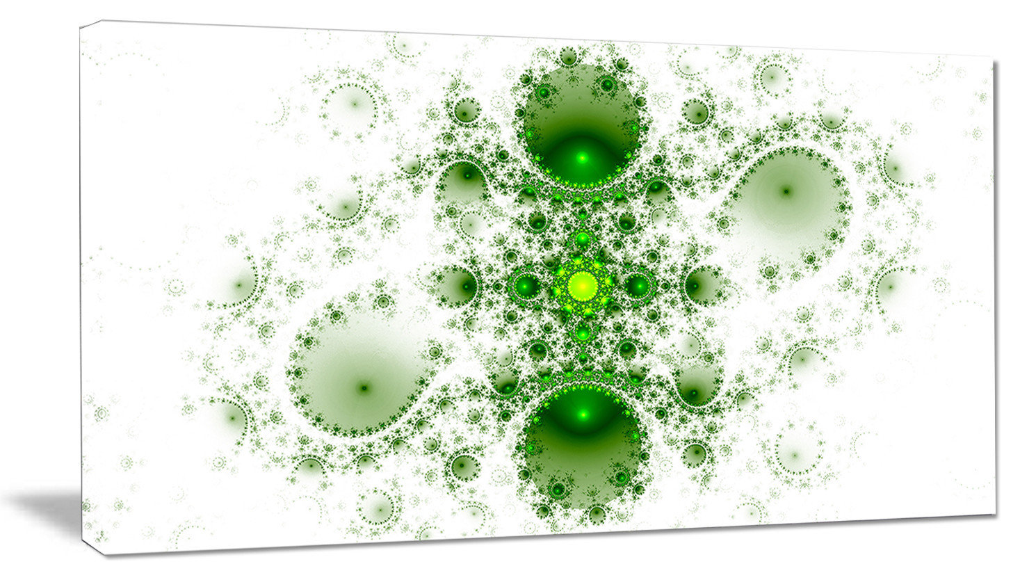 Cabalistic Nature Green Fractal Art, Abstract Wall Art Canvas, 32"x16 ...