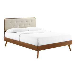 Bridgette Twin Wood Platform Bed With Splayed Legs - Contemporary ...