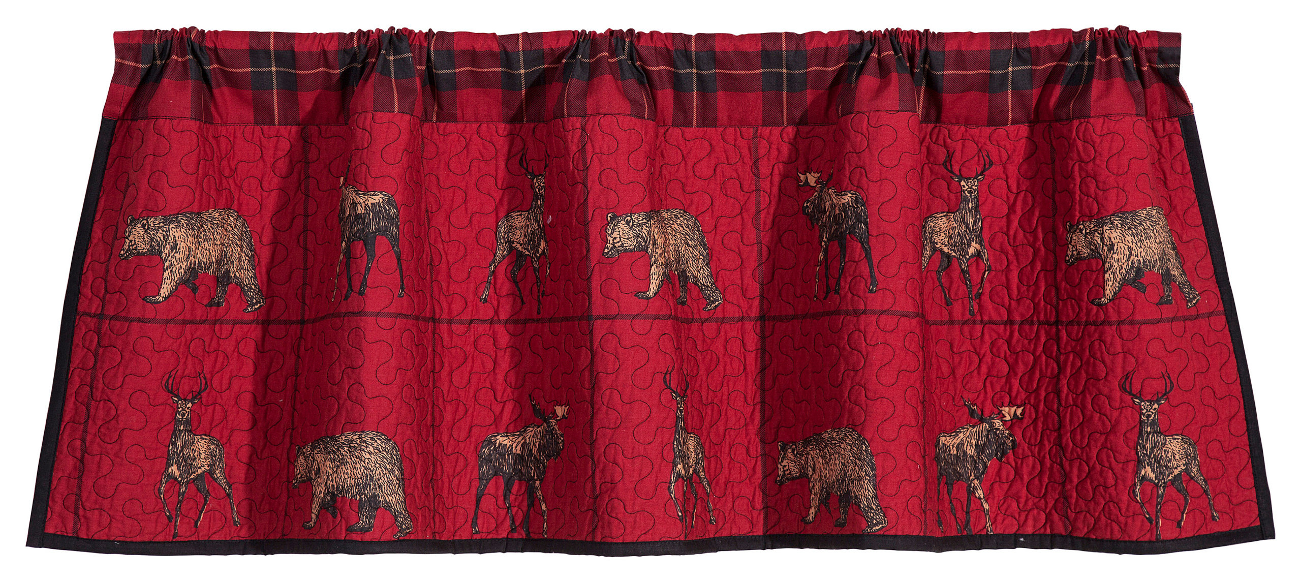 Quilted Woodland Plaid Valance, 18" x 56", 1PC - Rustic - Valances - by ...