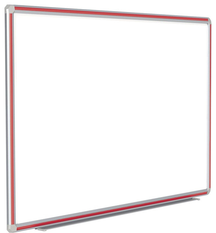 Ghent 48"x48" Aluminum Frame Ceramic Magnetic Whiteboard - Red Trim ...