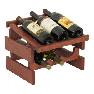 Wooden Mallet Dakota 5 Tier 15 Bottle Display Wine Rack in Mahogany, 2 ...