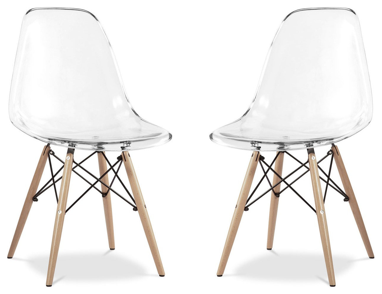 Pyramid Dining Chair, Clear, 2-Pack - Modern - Dining Chairs - by First ...