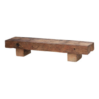 Benzara BM285075 Accent Bench, Low Profile Silhouette, Reclaimed Wood ...