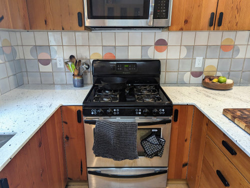 Smink Tiles, Pitaya white granite countertops, kitchen facelift