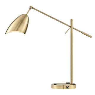 Tanko 1 Light Desk Lamp, Brass - Transitional - Door Levers - by ...