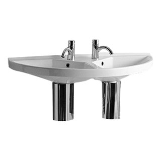 China Series Large U-Shaped Wall Mount Double Basin With Chrome ...