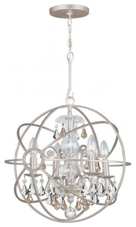 Crystorama Solaris 4-Light Golden Shadow Crystal Silver Mini Chandelier ...