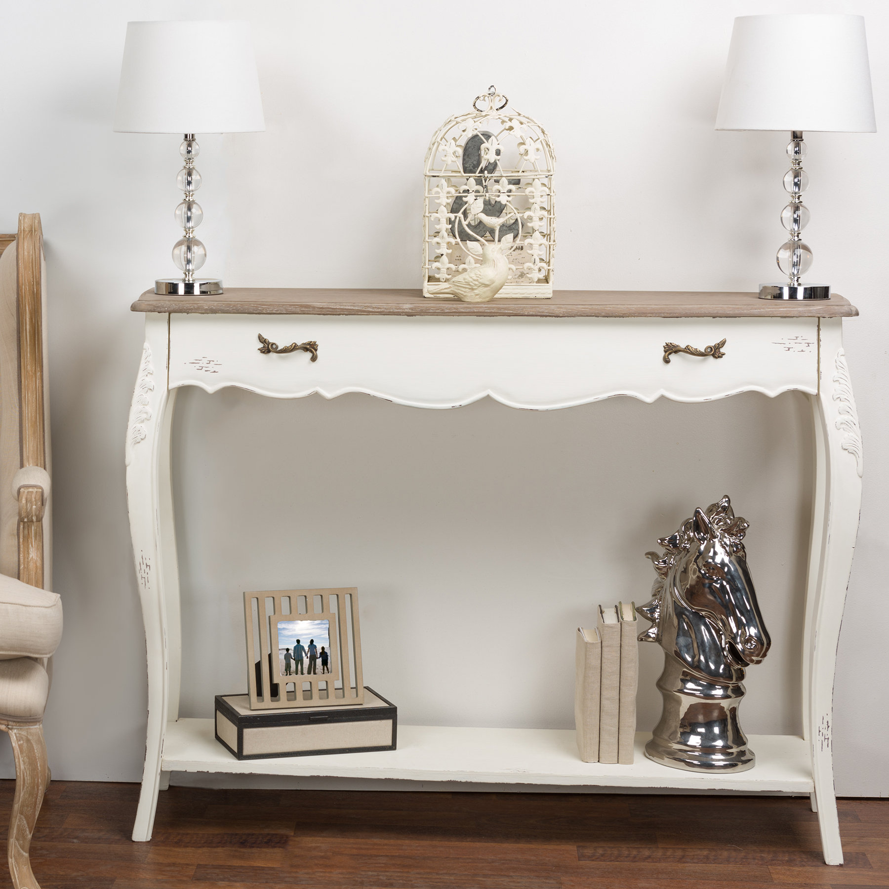 Bourbonnais Wood Traditional French Console Table - French Country ...