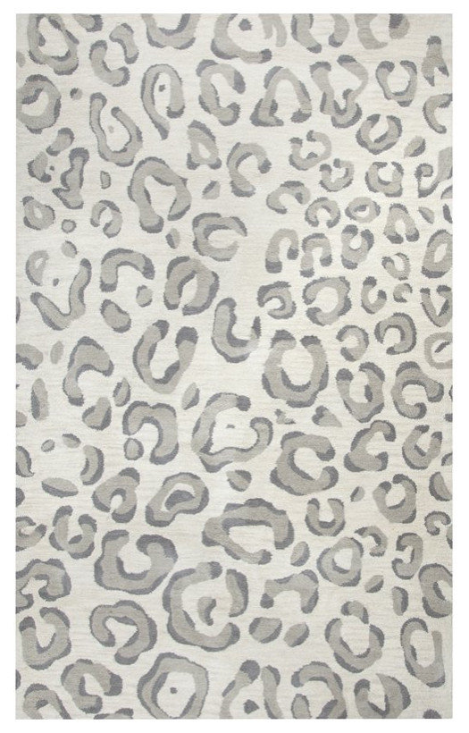 Alora Decor Liberty 8' x 10' Animal/Cheetah Gray/Ivory Hand-Tufted Area ...